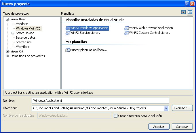 La beta 2 de WinFX permite crear formularios XAML con VS2005